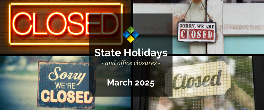 March 2025 State Holidays