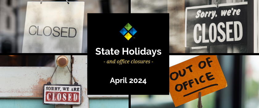 April 2024 State Holidays