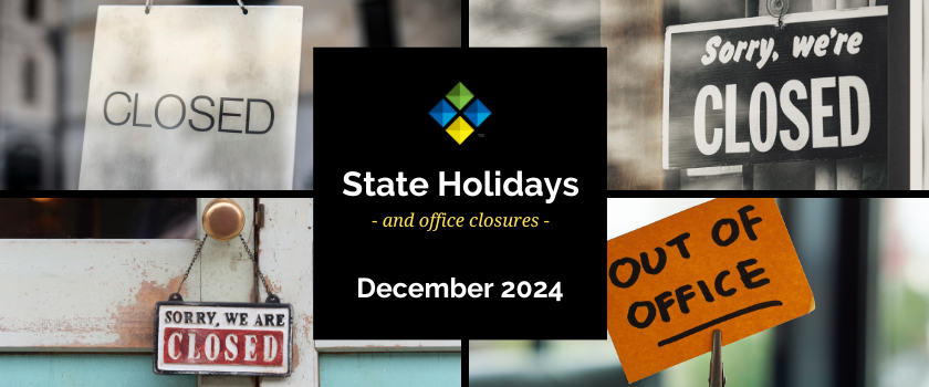 December 2024 State Holidays